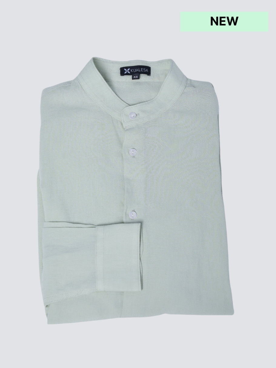 Bamboo Linen Shirt | Mandarin Collar