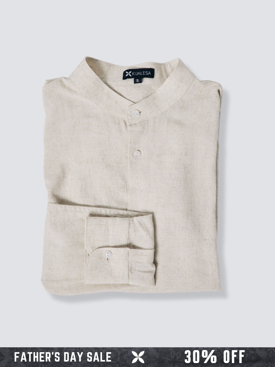 Bamboo Linen Shirt | Mandarin Collar